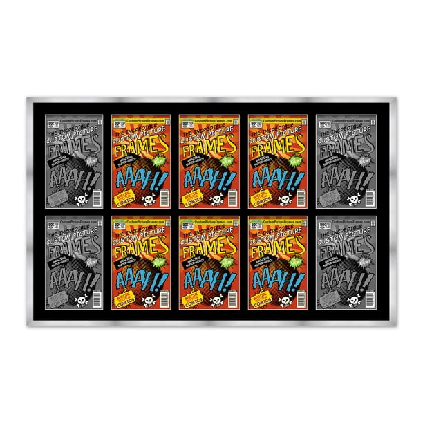 10 Comic Book Frame Silver Collage Comic Book Frame with Black Mat to ...