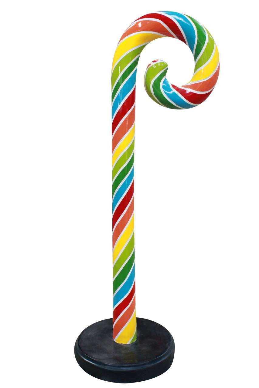 Large Rainbow Swirl Candy Cane Over Sized Statue - Walmart.com