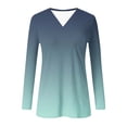 Cilsoka Womens Gradient T Shirts V Neck Long Sleeve Dressy Casual Tops ...