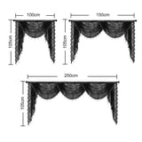 Yesbay Black Beaded Lace Waterfall Valance Lightweight Breathable Easy ...