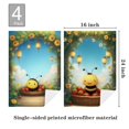 A cartoon bee sitting in a basket of strawberriesdish towels4 Pack 16 ...