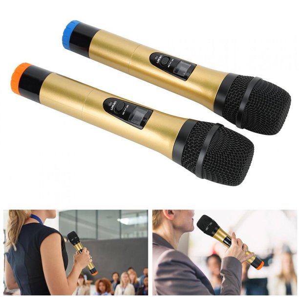 Hilitand Wireless Microphone VHF Dual Handheld Microphone Cordless ...