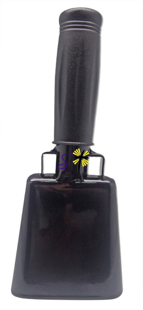 6.1 inch Black Bell Black Handle Cowbell with Stick Grip Handle Used ...