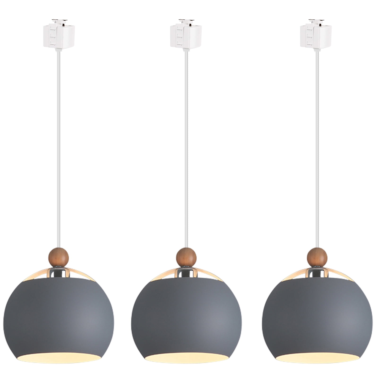 Kiven J Track Pendant Lightning, 3 Lights Modern J Track Light Heads ...