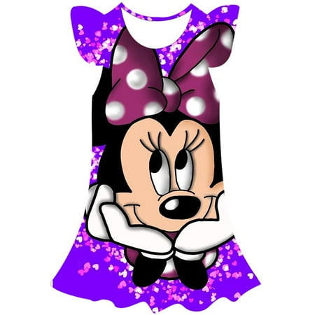 Disney Minnie Mickey Mouse impression 3D filles robe été Minnie Mickey ...
