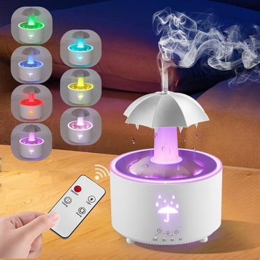 Rain Cloud Humidifier Water Drip, 7 Color Lights Mushroom Rain Cloud ...