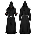 Inevnen Medieval Hooded Monk Robes, Plague Doctor Costume Priest Robe ...