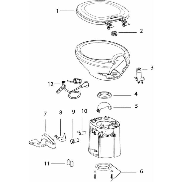 Thetford 42036 White Seat and Cover Assembly for Style Lite and Plus ...