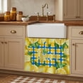 Summer Fruit Cabinet Curtains 10" W x 11" L, Lemon Frame Letter Print ...