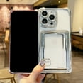 Electroplated Clear Transverse Card Slot Back Case for iPhone 14, Slim ...
