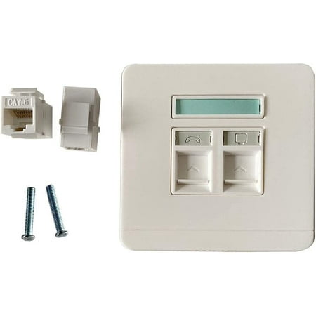 Female to Female CAT6 RJ45 LAN Wall Plug Internet Straight Plug Outlet ...