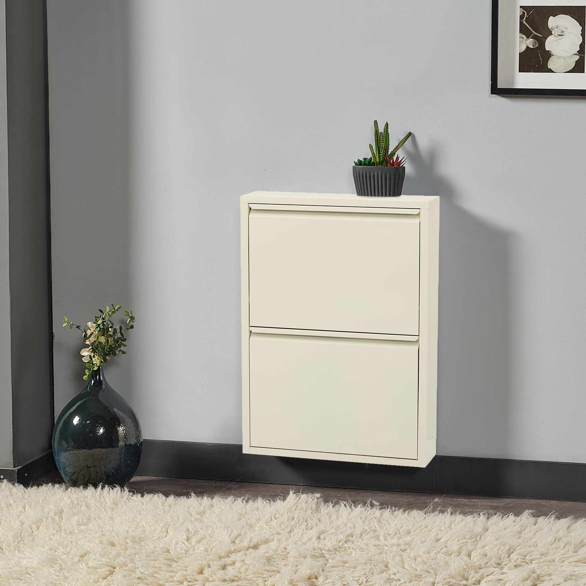 Flip Drawer Shoe Cabinet, Storage Organizer, Freestanding Shoe Rack ...