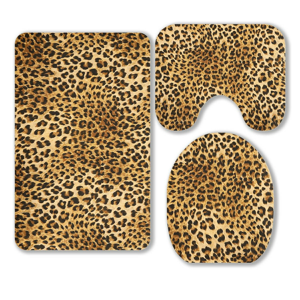 ECZJNT wild animal pattern 3 Piece Bathroom Rugs Set Bath Rug Contour ...