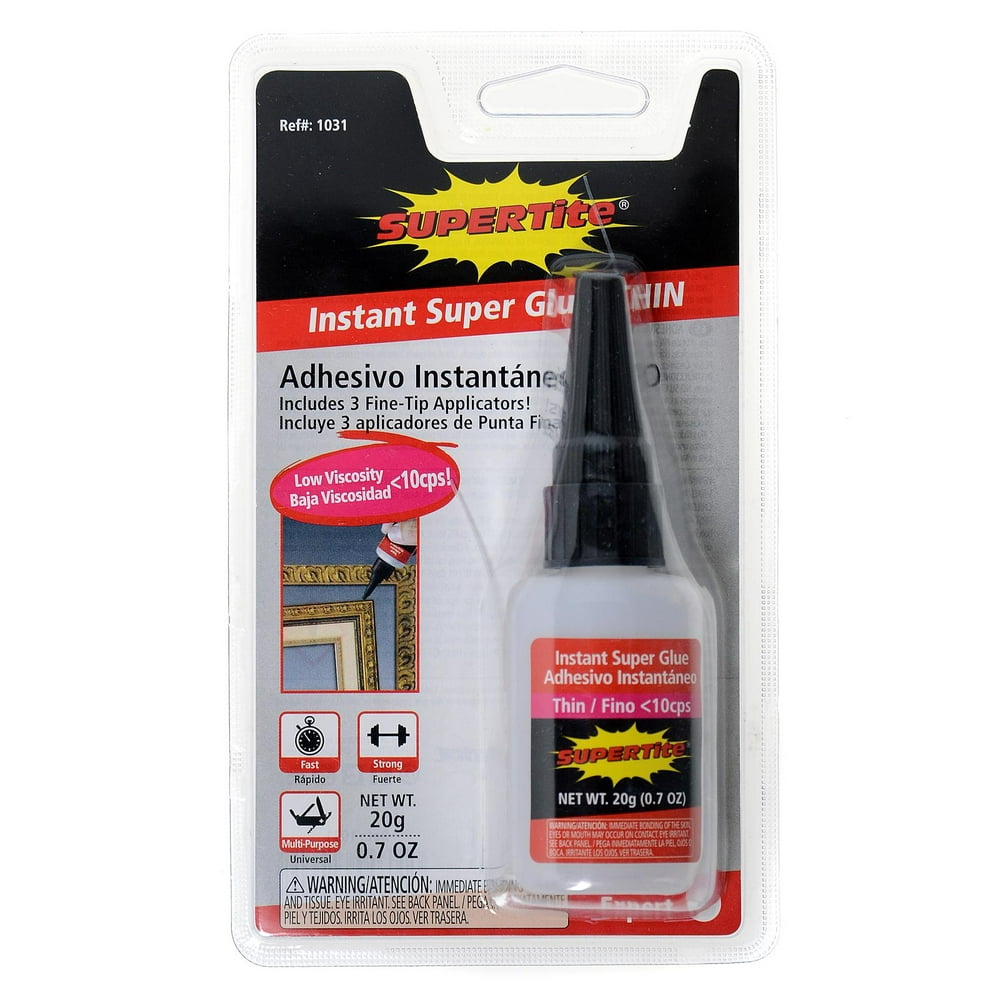 Instant Super Glue 20 g, each, in Pin Cap Bottle Thin (pack of 3 ...