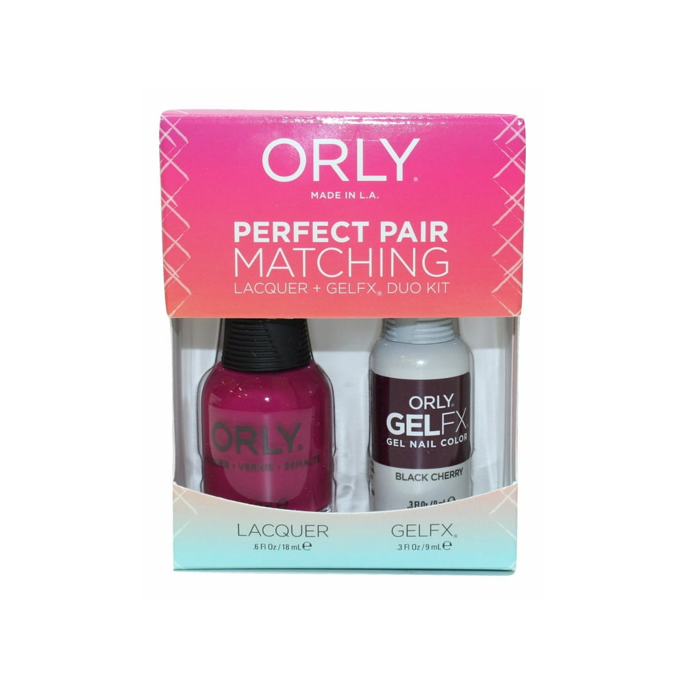 Orly Nail Lacquer Perfect Pair Black Cherry Lac Gel Duo Kit