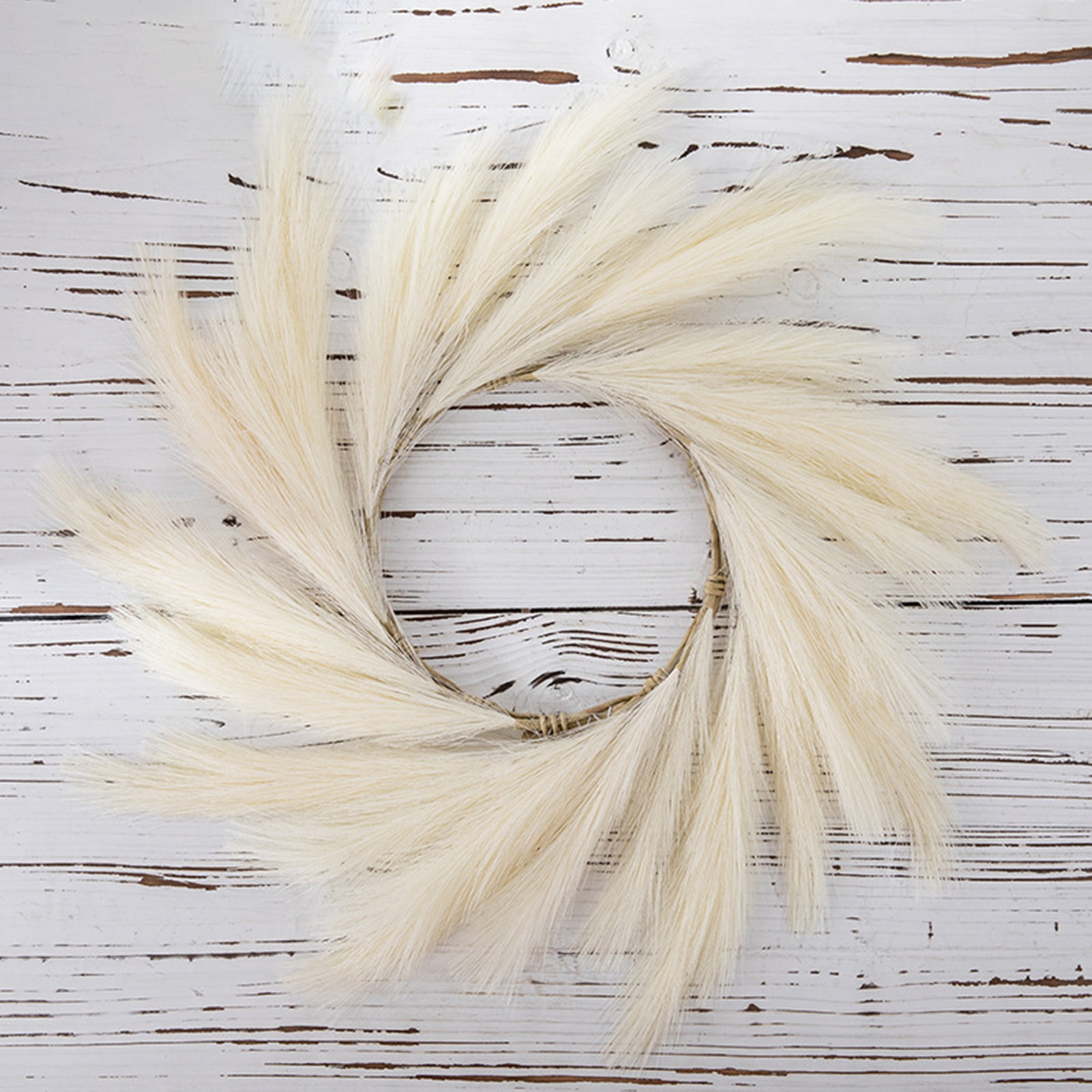 D-GROEE Faux Pampas Grass Wreath for Home Decor - Modern Wreath - No ...