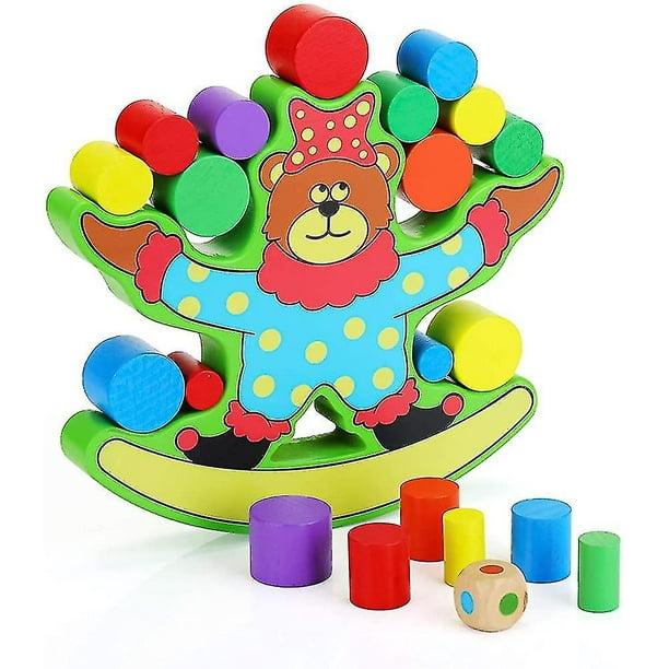 Shxx Balancing Game Bear Children Balancing Game Wood With Cube ...