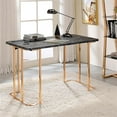 Furniture of America Trentin Contemporary Metal Writing Desk with USB ...