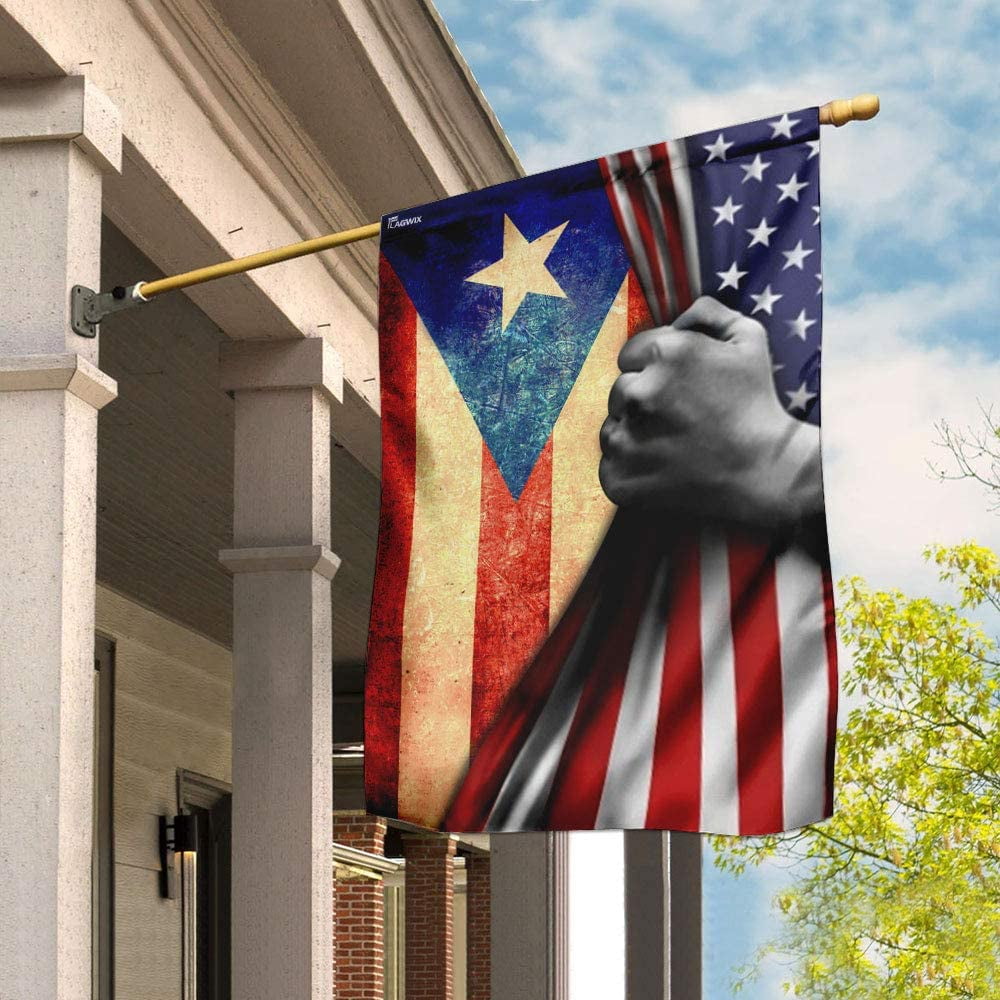 Flags-Puerto Rican American Flag QNN126F, House Flag (29.5" x 39.5 ...