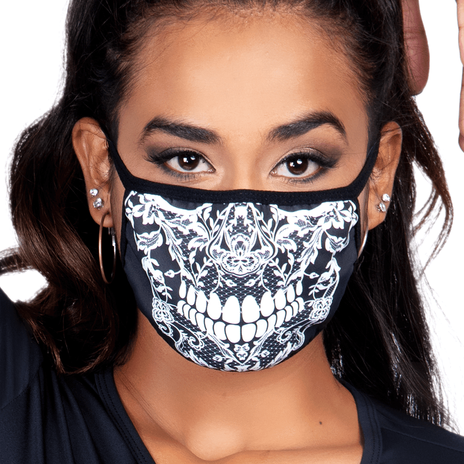 Leg Avenue Halloween's Lace Skull Print Face Mask - Walmart.com