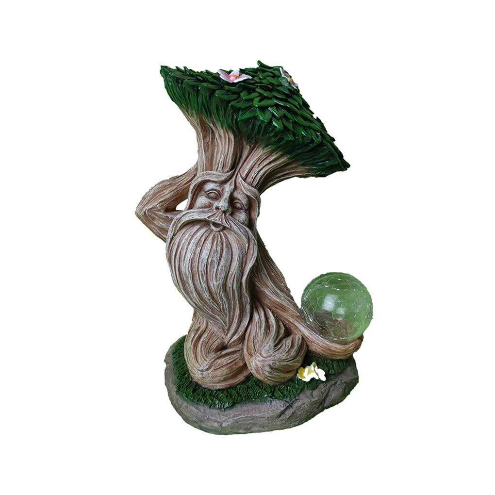 Solar Light Old Man Face Tree Treant Resin Solar-powered Energy-saving ...