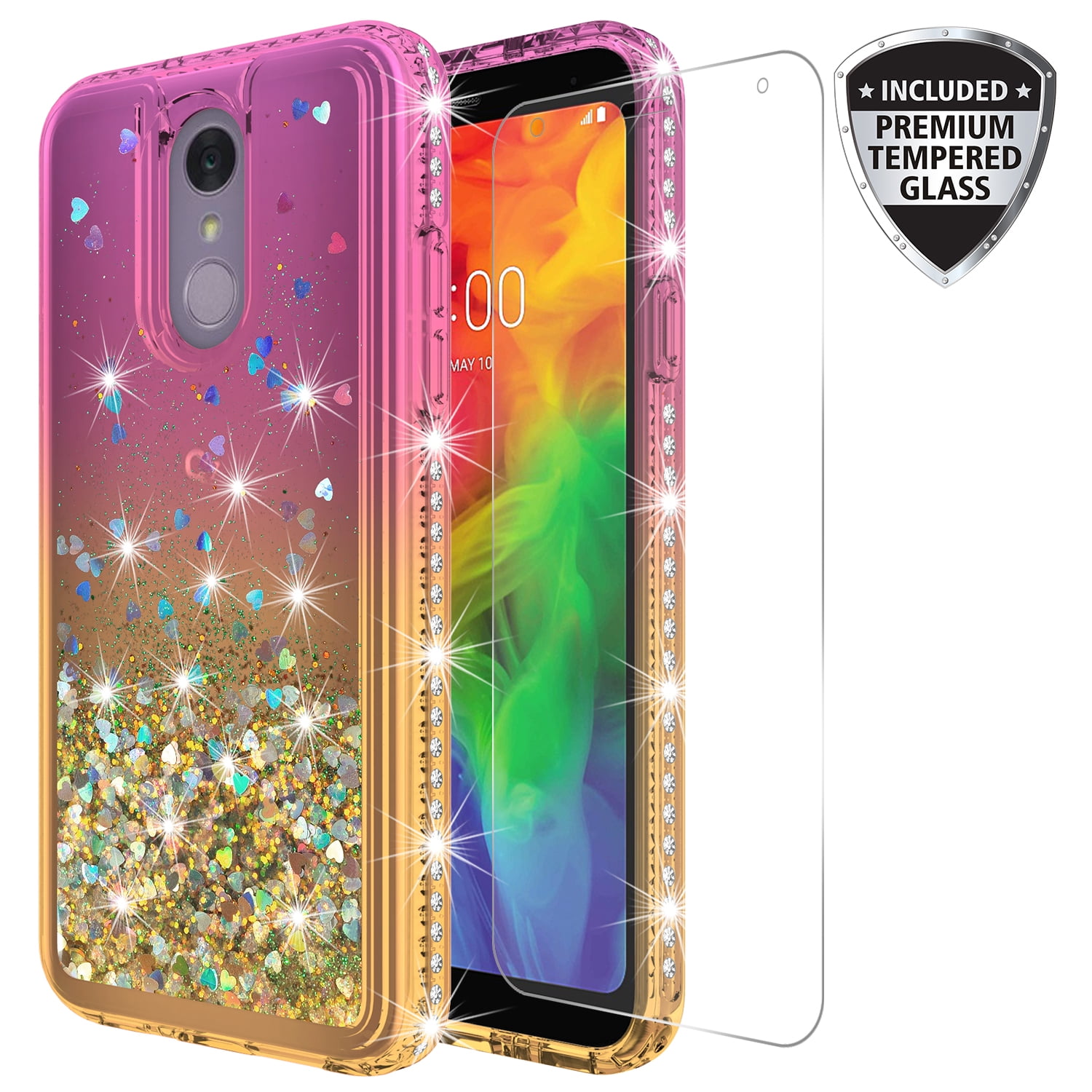 LG Q7 Case, LG Q7+ Case, LG Q7 Plus Case With Tempered Glass Screen ...