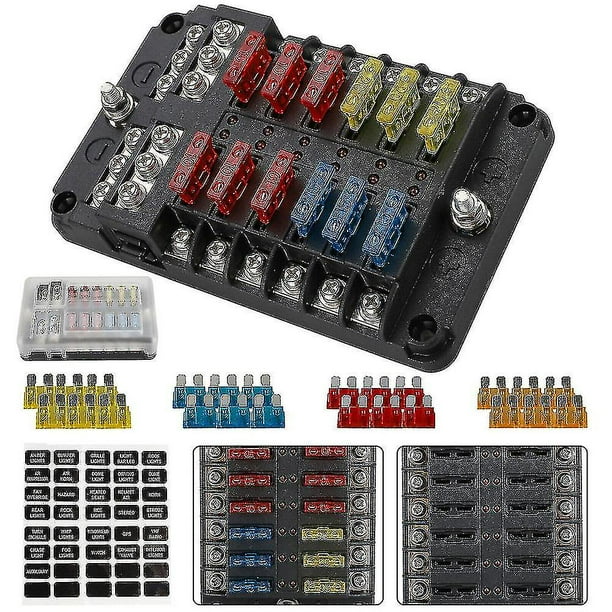 12 Way Blade Fuse Box Upgraded Blade Fuse Block 12 Volt Waterproof Fuse Box Holder - Walmart.ca