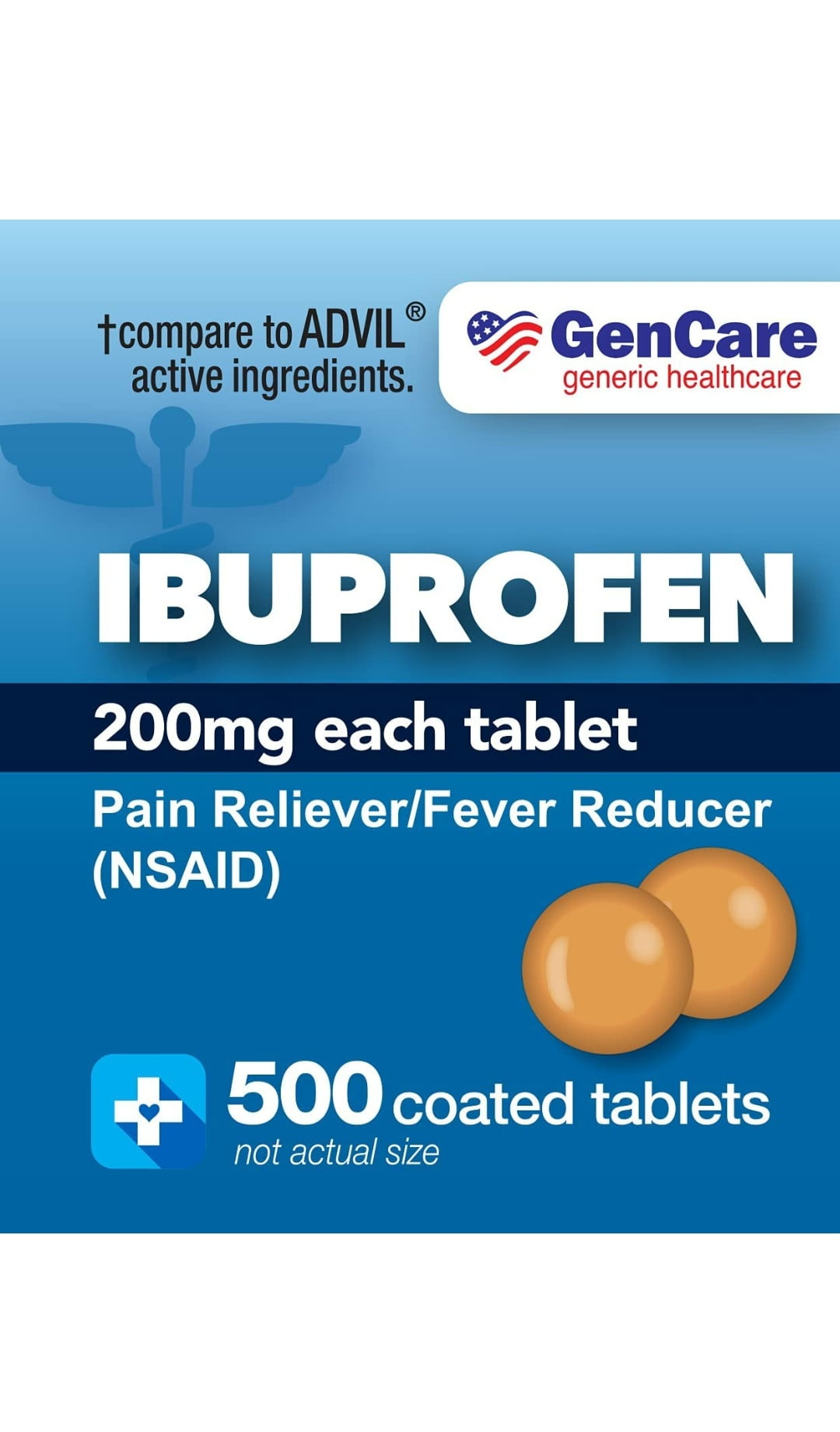 GenCare – Ibuprofen (200mg) Pain Reliever and Fever Reducer (500 Coated ...