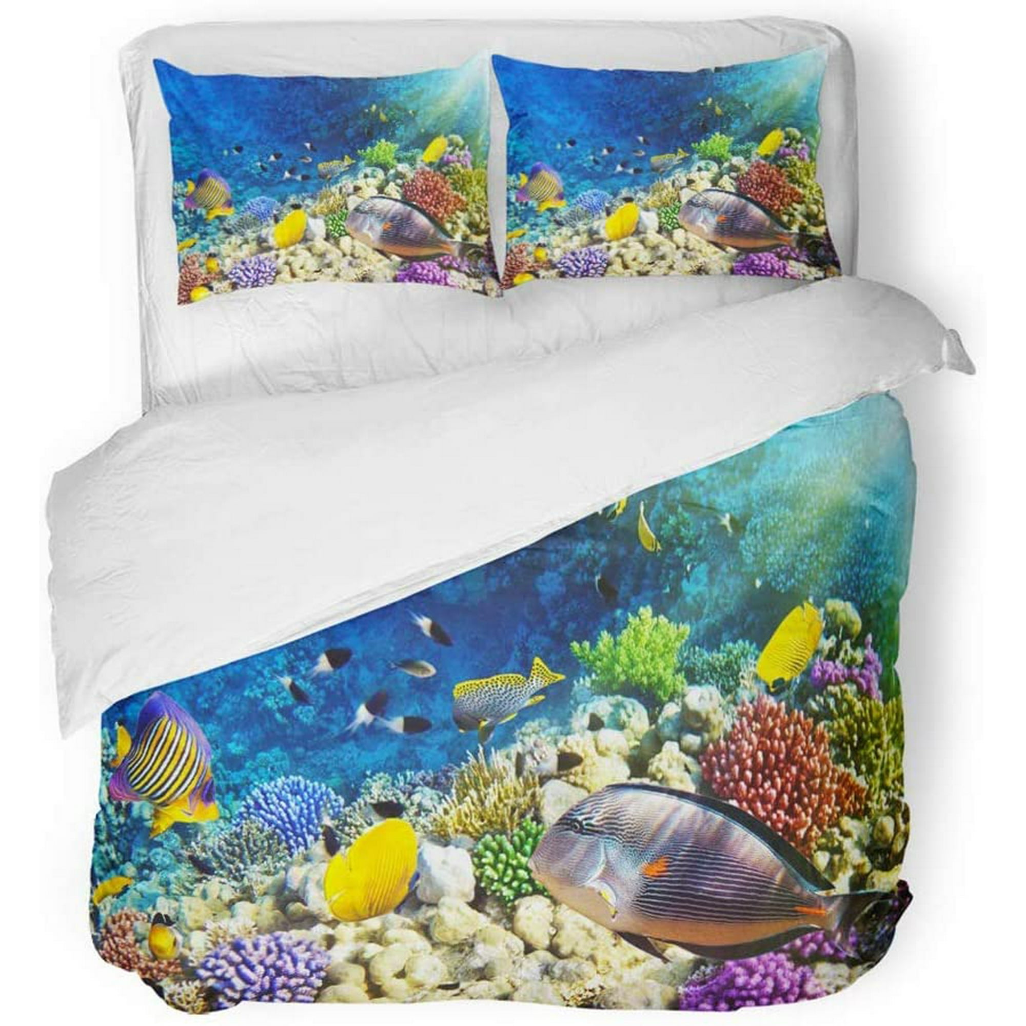 Click here for Poglip 3 Piece Bedding Set Reef Coral And Fish In... prices