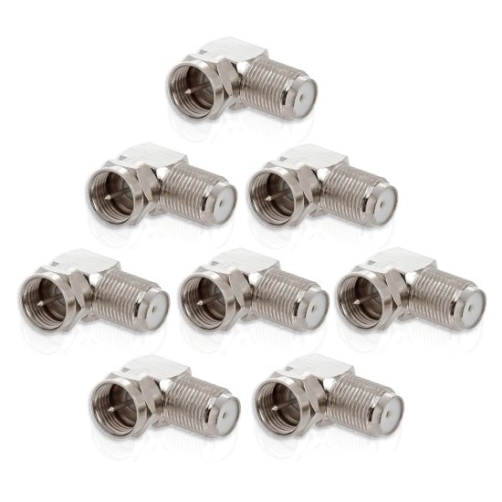 PREMISA™ F-TYPE RIGHT ANGLE ADAPTER 90° FEMALE F TO MALE F CONNECTOR (8 ...