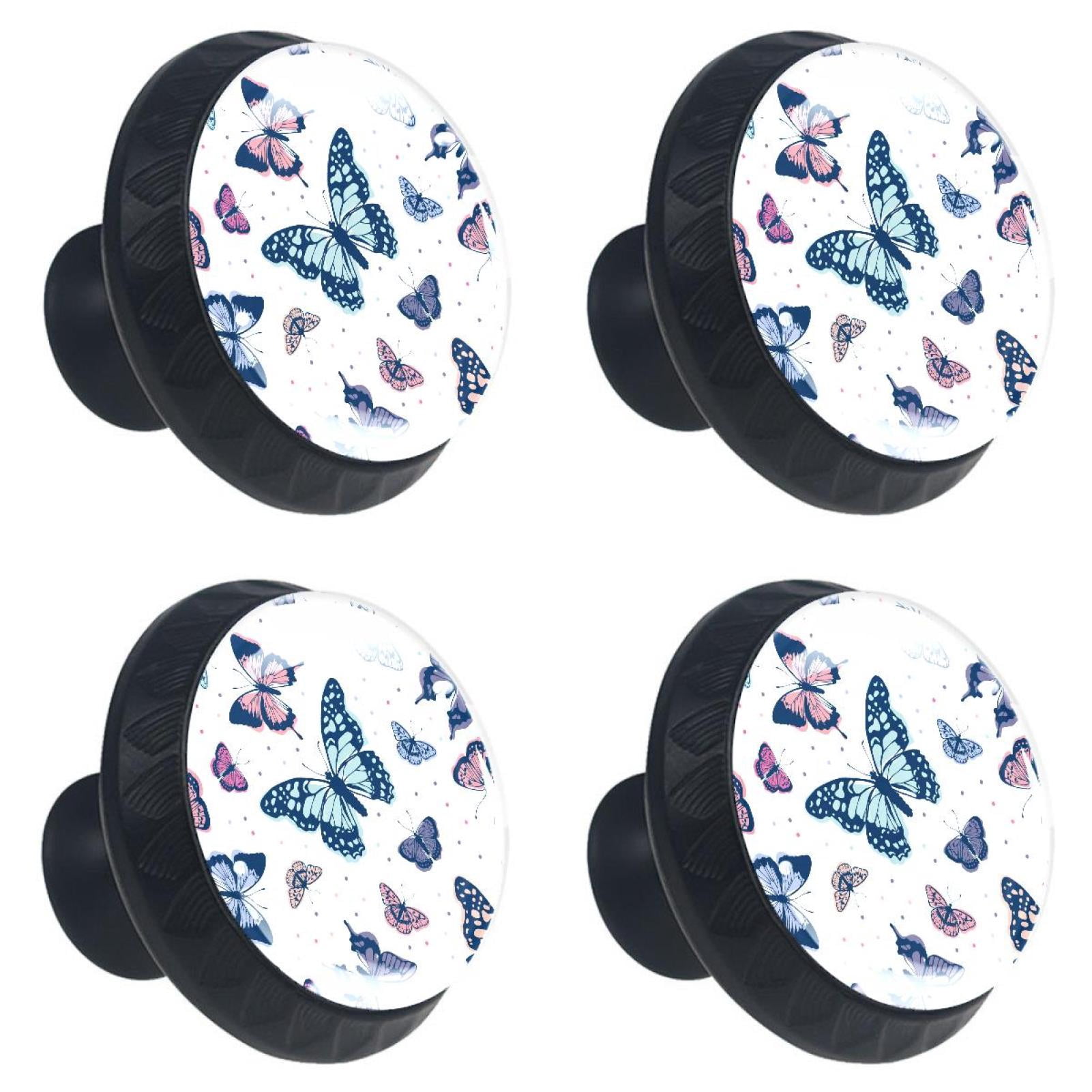 4 Pcs Butterflies Knobs for Kitchen Cabinet Cupboard Dresser Bookcase ...