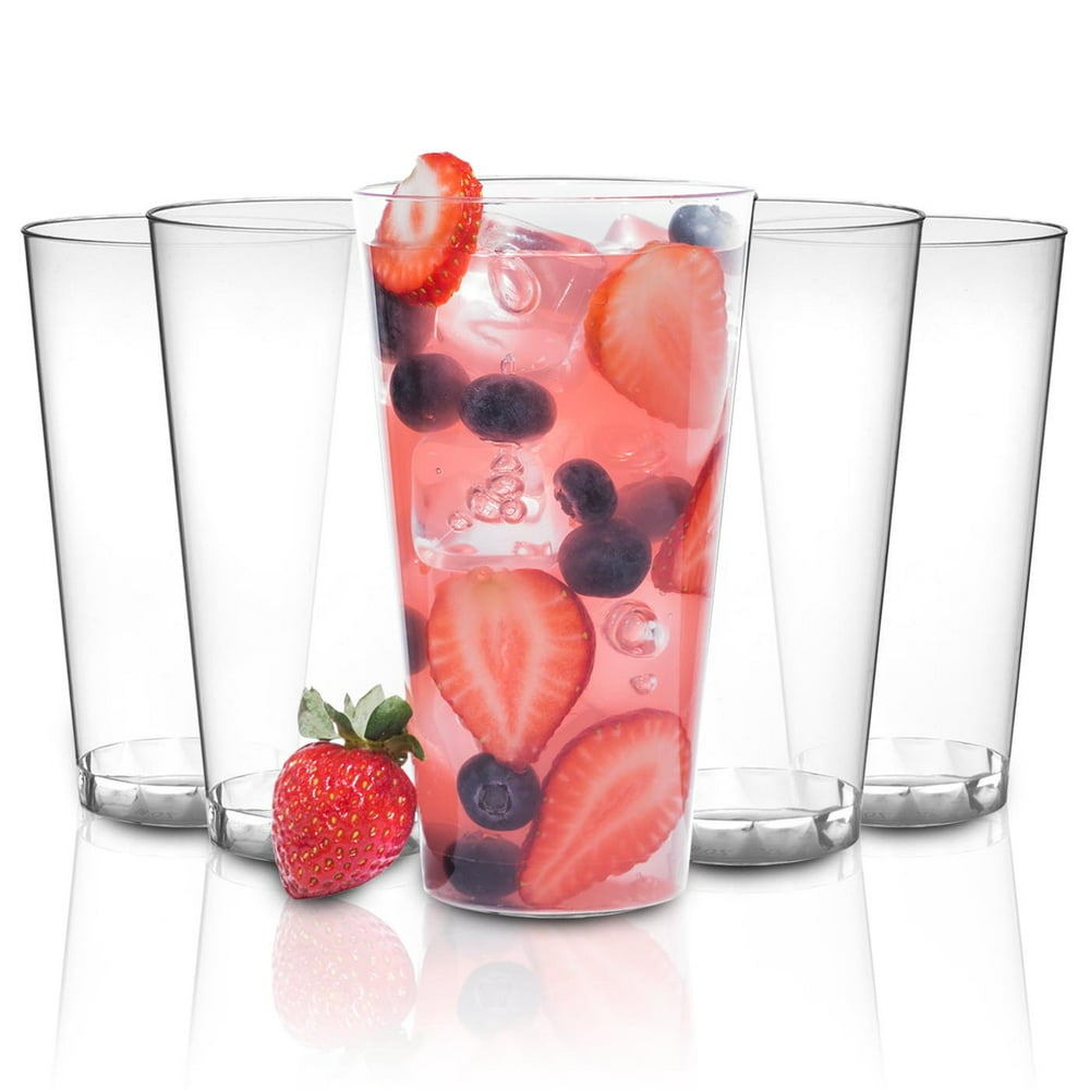 Smarty 16 oz. Crystal Clear Round Tall Disposable Plastic Party Cups ...