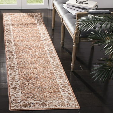 SAFAVIEH Noble Winchester Floral Bordered Area Rug, Brown/Cream, 5'1" x ...