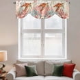 Brown Sea Turtles Tie Up Valance Curtains Summer Ocean Red Marine Life ...