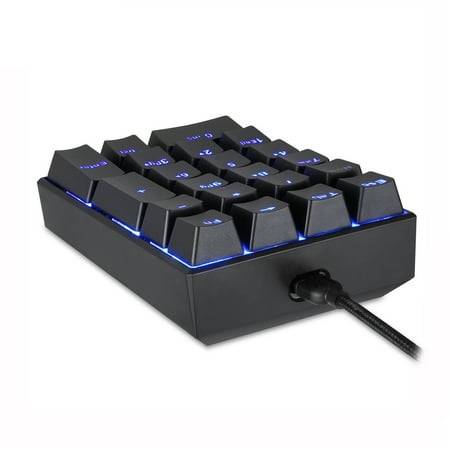 Farfi K23 Mini Keyboard Ergonomic Blue Backlight Type-C Interface 21 ...