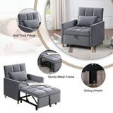 Free Shipping! Aukfa 3-in-1 Convertible Sleeper Chair Bed Velvet ...