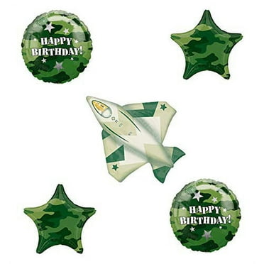 Army Tank Camouflage Party Supplies Birthday Balloon Bouquet ...