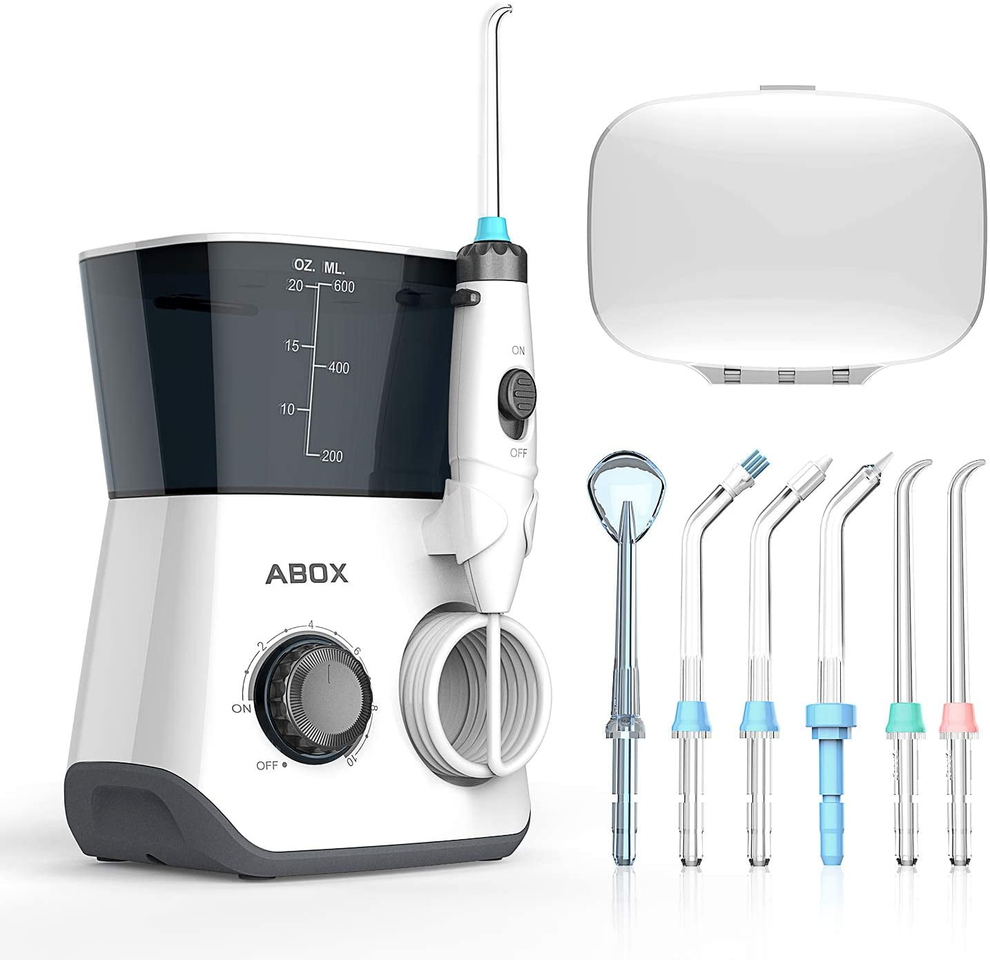 ABOX Water Flosser| Dental Oral Irrigator Waterproof 600ML Capacity ...