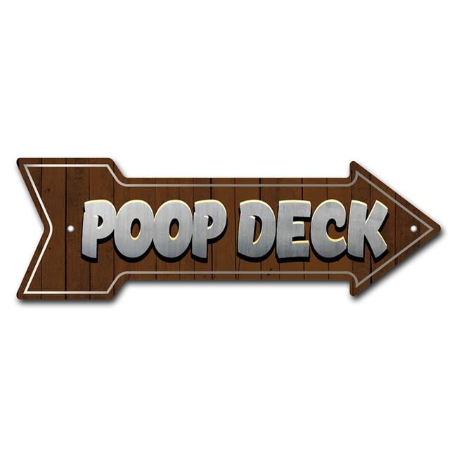SignMission P-ARROW10-999663 10 x 30 in. Wide Poop Deck Arrow Sign ...