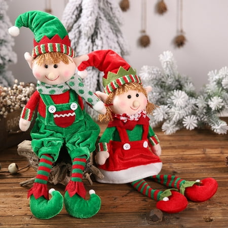 Qianli (Set of 2) Direct Elf Plush Christmas Stuffed Toys- 12" Boy and ...