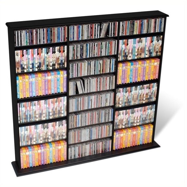 Kingfisher Lane 51" Triple CD DVD Wall Media Storage Rack in Black ...