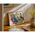 Colorful Goose Parade Art Print - Whimsical Animal Wall Decor, Funky ...