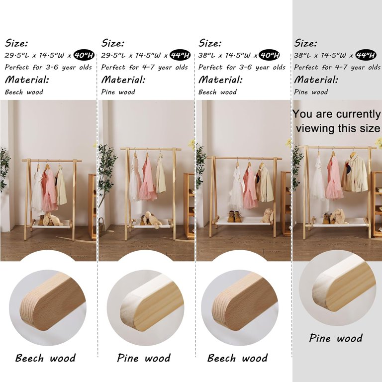 Toddler Dress Up Rack Child Clothes Rack, Kids Garment Rack Armoire ...