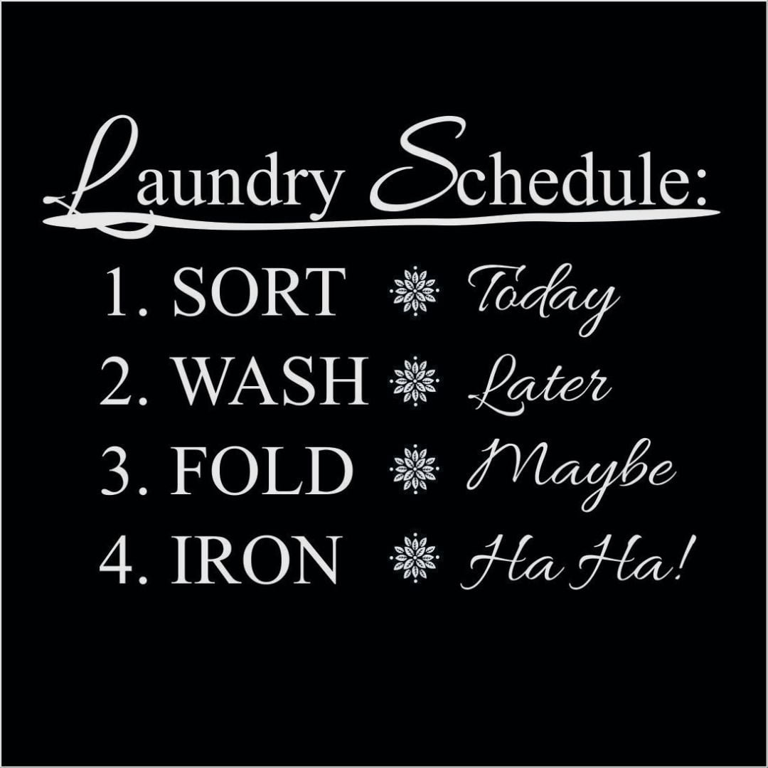 Laundry Schedule Vinyl Decal - Small - White - Walmart.com