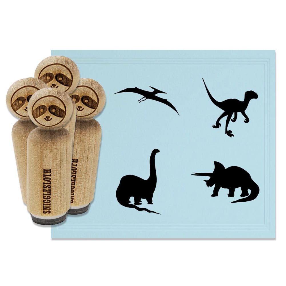 Dinosaurs Velociraptor Triceratops Pterodactyl Brachiosaurus Rubber ...