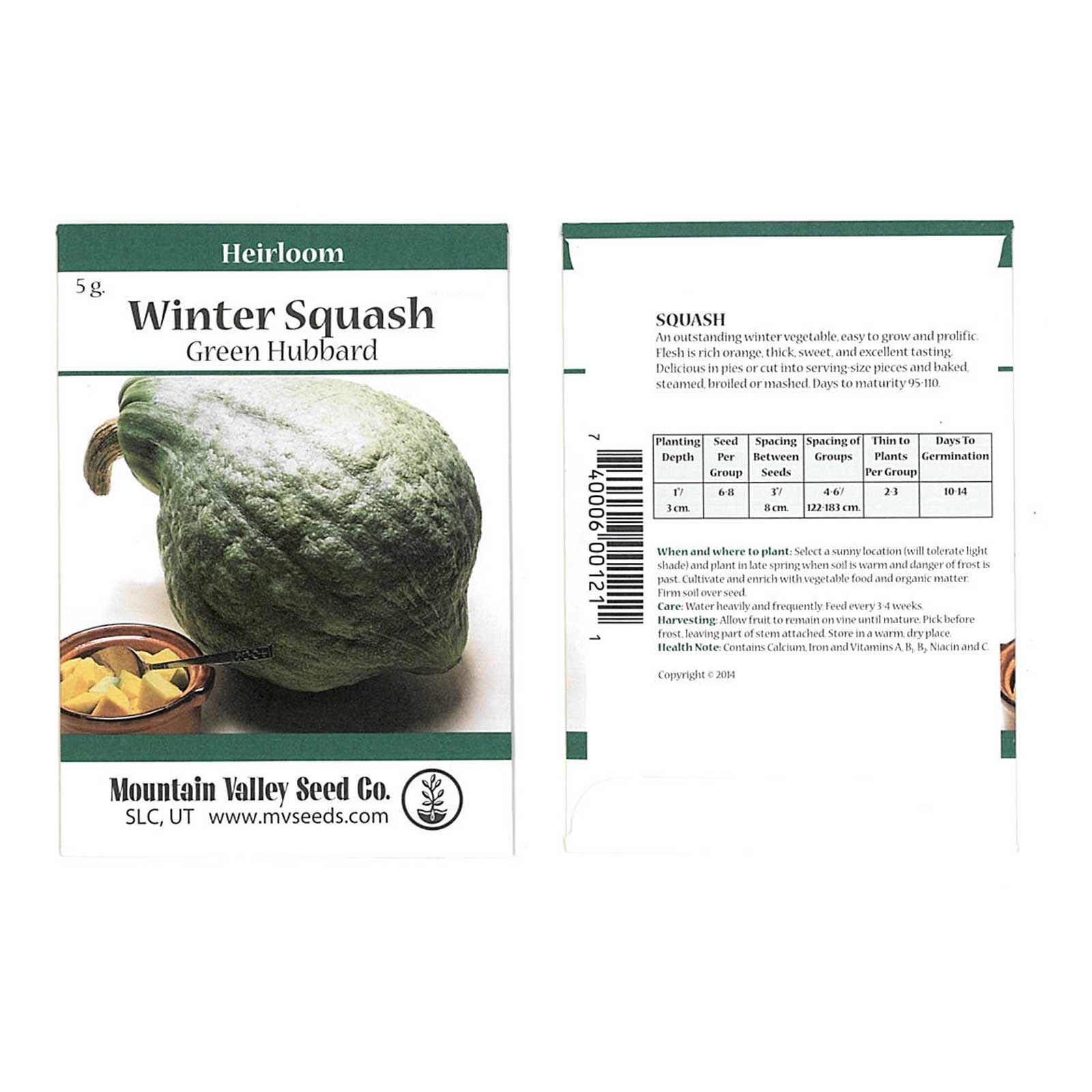 Green Hubbard Winter Squash Garden Seeds - 5 g Packet - Non-GMO ...