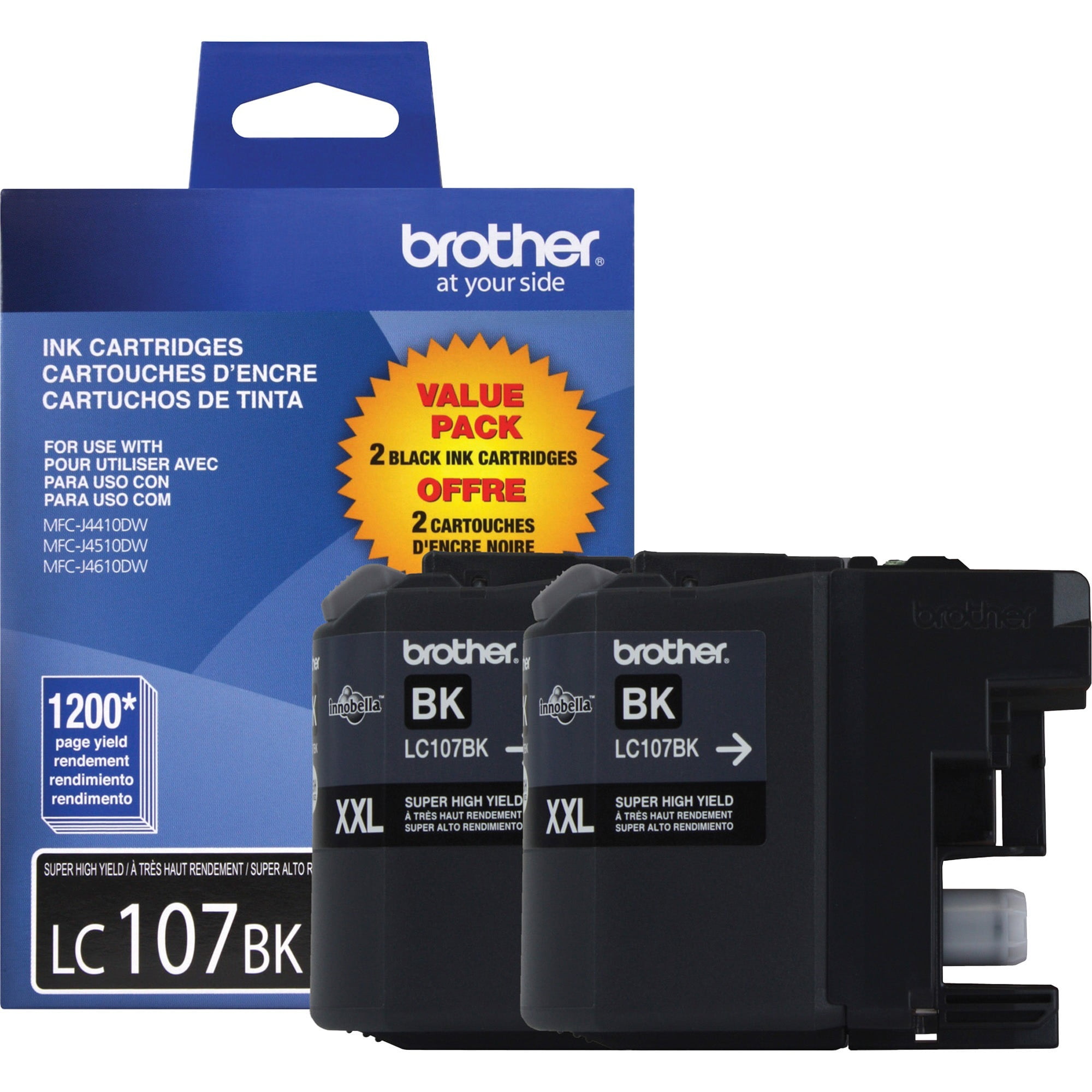Brother LC1072PKS Innobella Super High-Yield Ink, Black, 2/PK - Walmart ...