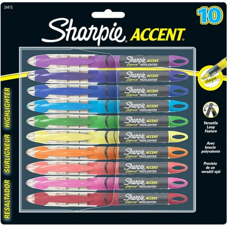 Sharpie Liquid Highlighters, Chisel Tip, Assorted, 10 Pack - Walmart.com