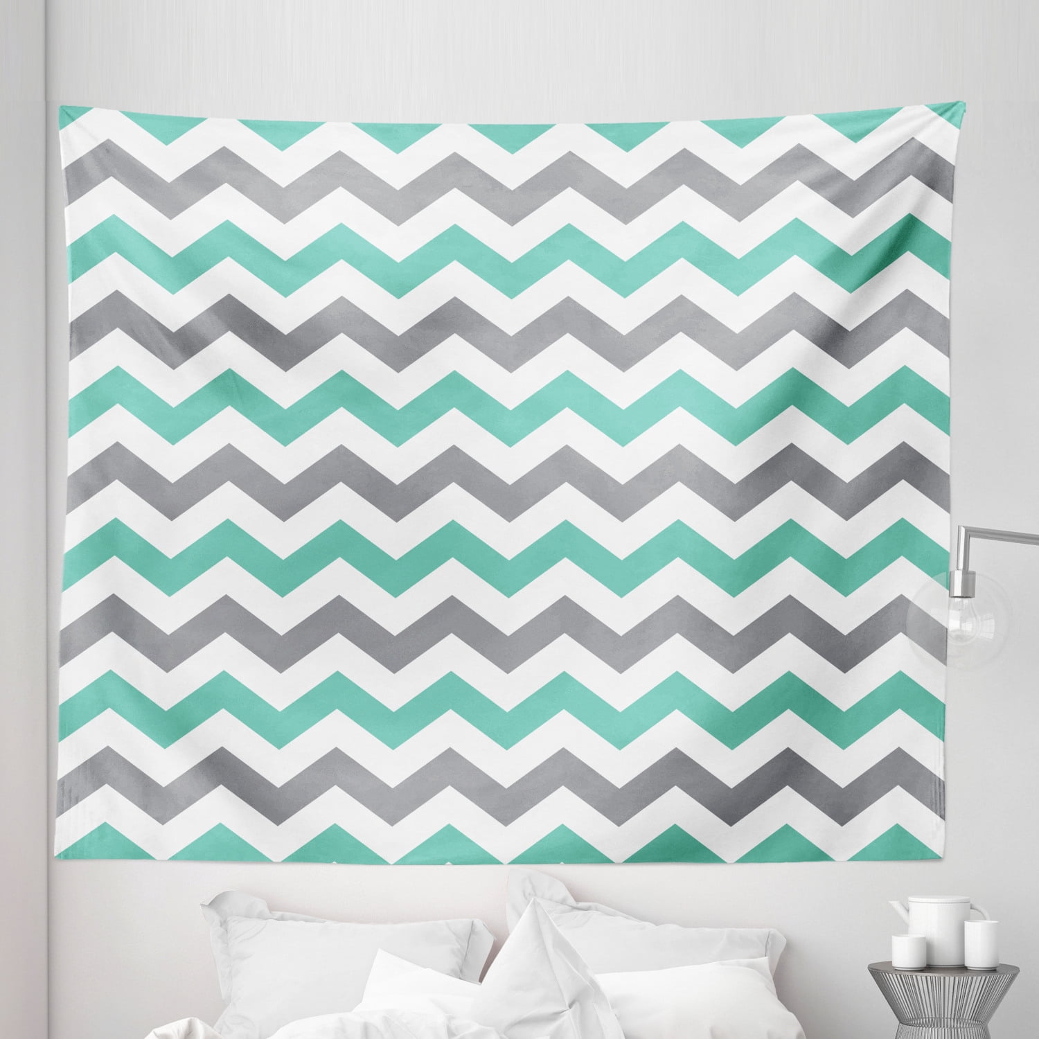 Chevron Tapestry, Chevron Pattern Geometric Wavy Zigzag Herringbone ...