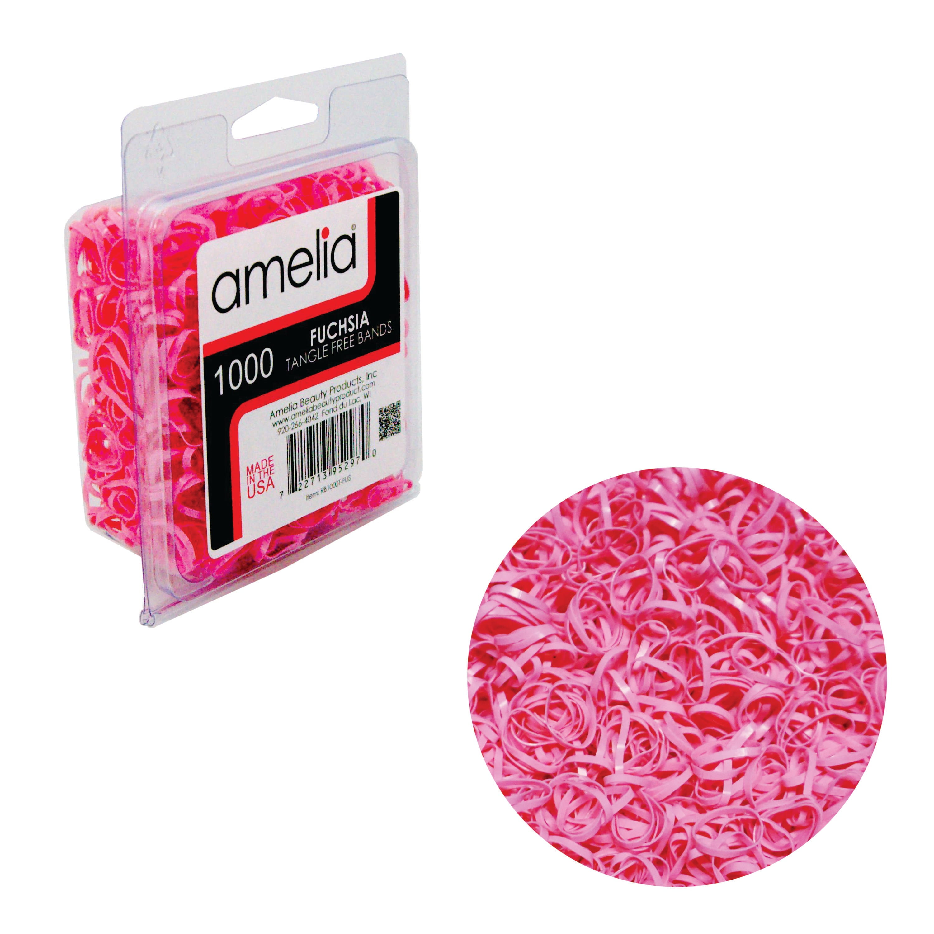 Amelia Beauty | 1/2in, Fuchsia, Tangle Free Elastic Pony Tail Holders ...